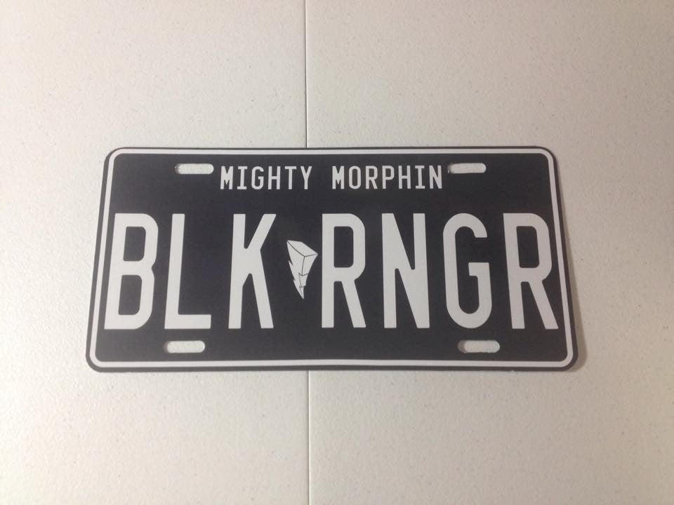 Black Mighty Morphin' Ranger License Plate – BD15 Decals & Props