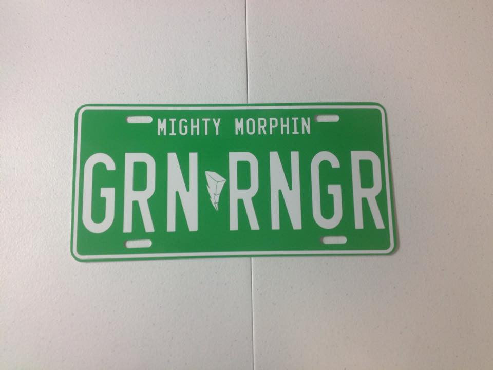 Green Mighty Morphin' Ranger License Plate – BD15 Decals & Props