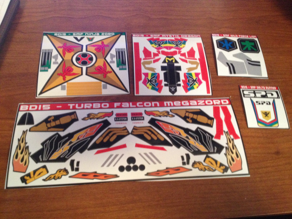 Complete Super Megaforce Auxiliary Zord Labels Set – BD15 Decals & Props